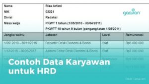 Contoh Data Karyawan untuk HRD - Blog Gadjian