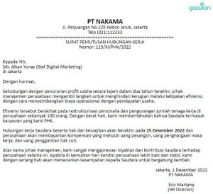 Pemutusan Hubungan Kerja: Prosedur dan Contoh Surat PHK - Blog Gadjian