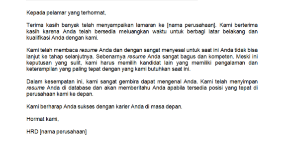 Cara Membuat Surat Pemberitahuan Tidak Lolos Seleksi Kerja - Blog Gadjian