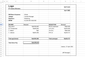 Lengkap! 9 Template Slip Gaji Karyawan Swasta - Blog Gadjian