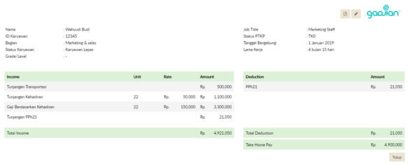 Lengkap! 9 Template Slip Gaji Karyawan Swasta - Blog Gadjian