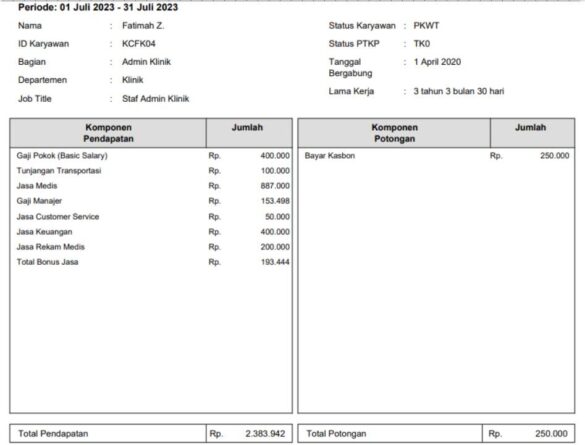 Contoh Hitung Gaji Karyawan Klinik Kesehatan - Blog Gadjian