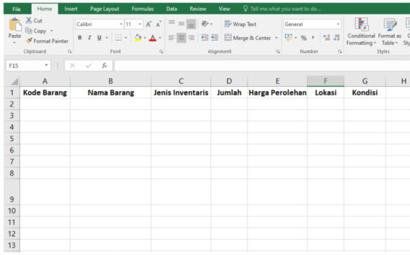 Cara Mudah Membuat Daftar Inventaris Kantor Excel dengan Template dan ...