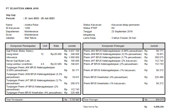 Contoh Slip Gaji di Excel, Word dan Aplikasi Gadjian - Blog Gadjian